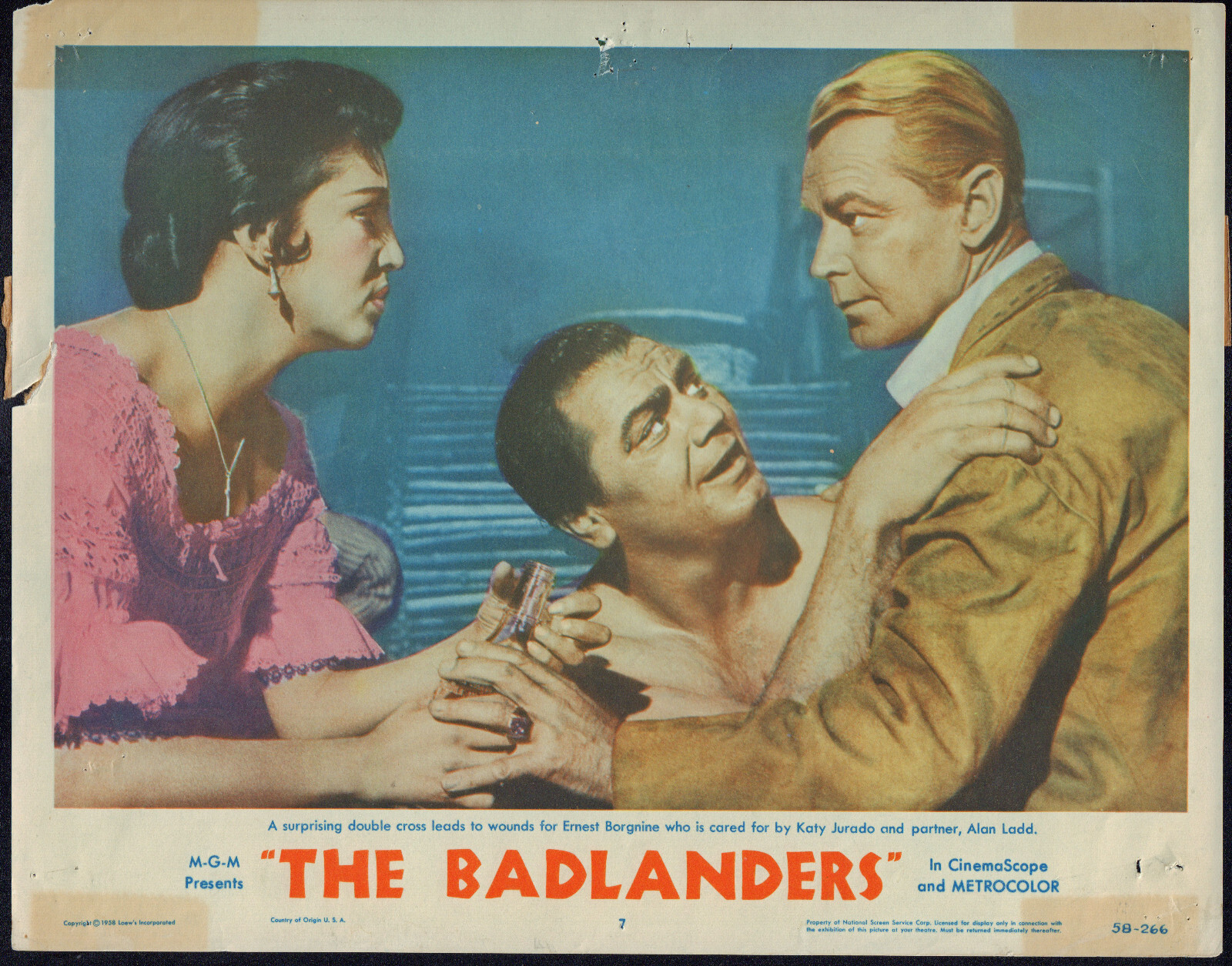THE BADLANDERS original 1958 11X14 lobby card movie poster ALAN LADD ...