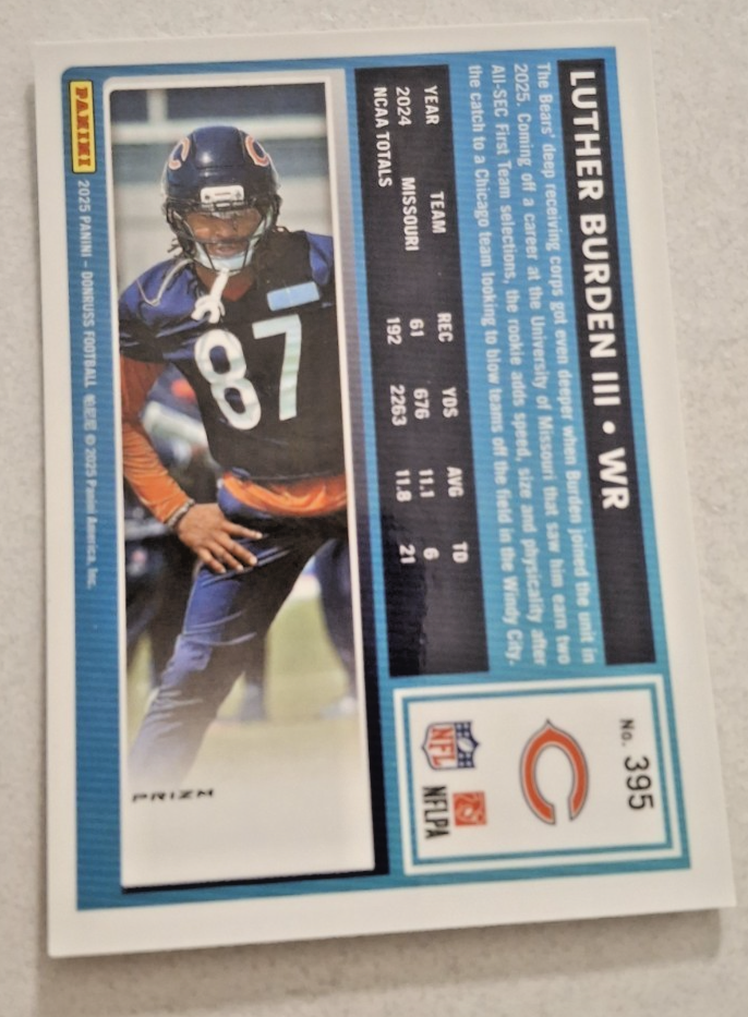Luther Burden III - 2025 Panini Donruss Optic Rated Rookie Football ...