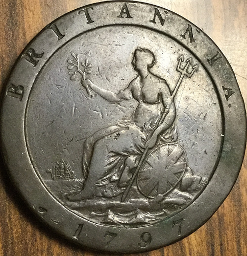 1797 UK GB GREAT BRITAIN CARTWHEEL PENNY COIN | eBay