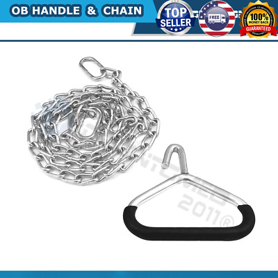 1 Pc BLACK Pvc Grip OB Handles WITH CHAIN 30" COW BULL CALF PULLER ...
