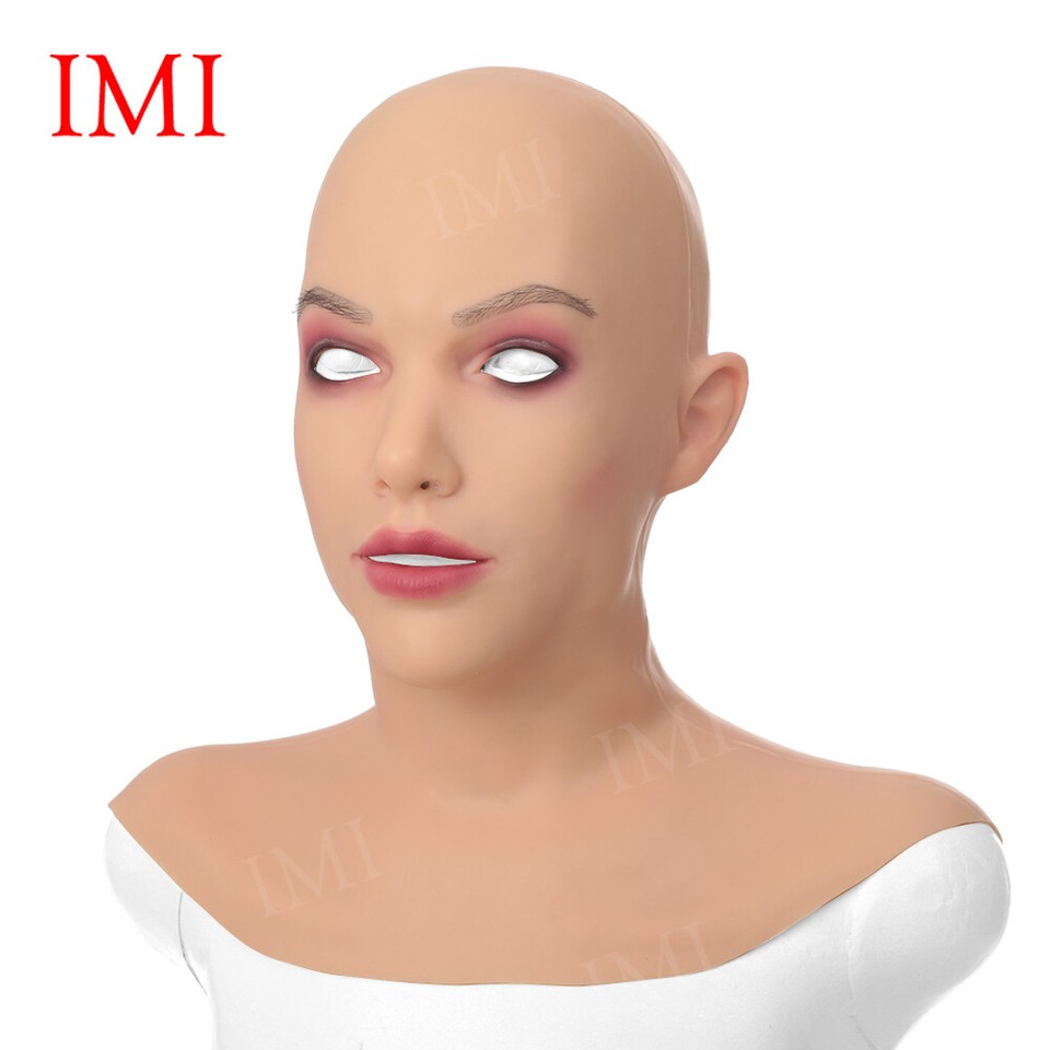 Realistic Silicone Female Mask With Makeup Cosplay Crossdresser Full ...