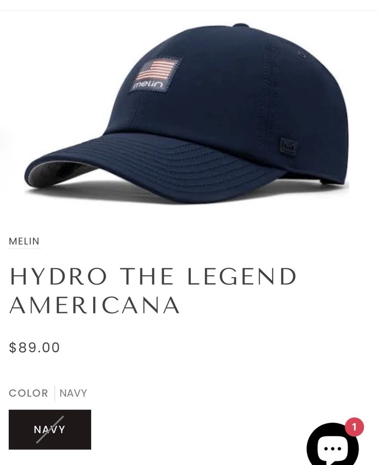 Melin Hydro The Legend Americana Navy Color Snapback Hat FREE SHIPPING ...
