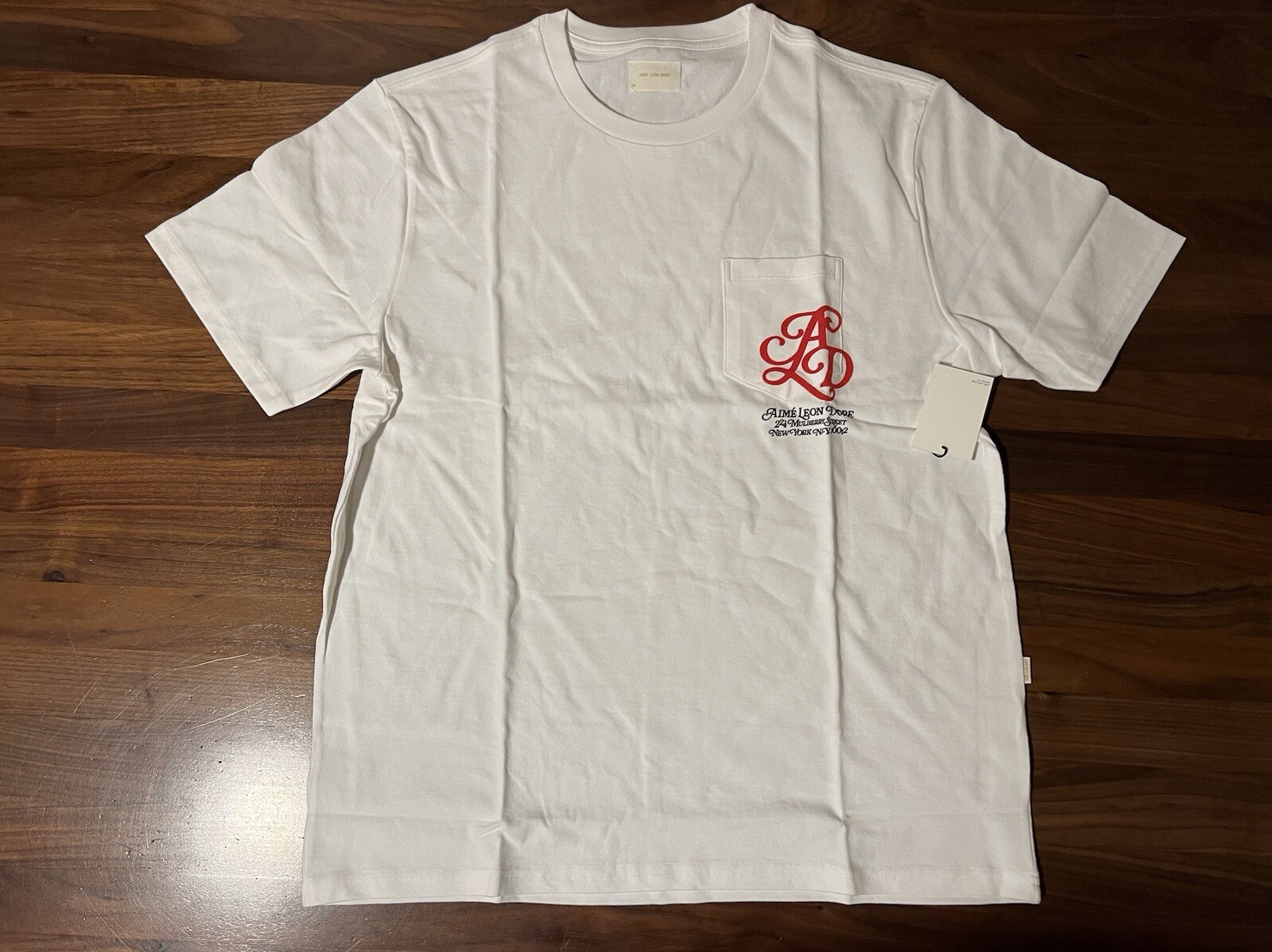 Aime Leon Dore ALD Monogram Pocket Tee Size XL in “Bright White” Cotton ...