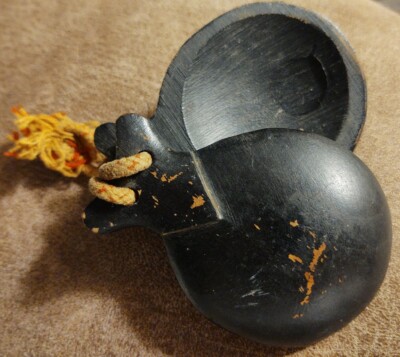 Clacker * Wood Clapper * ANTIQUE Wooden * 2 piece NOISEMAKER vintage ...