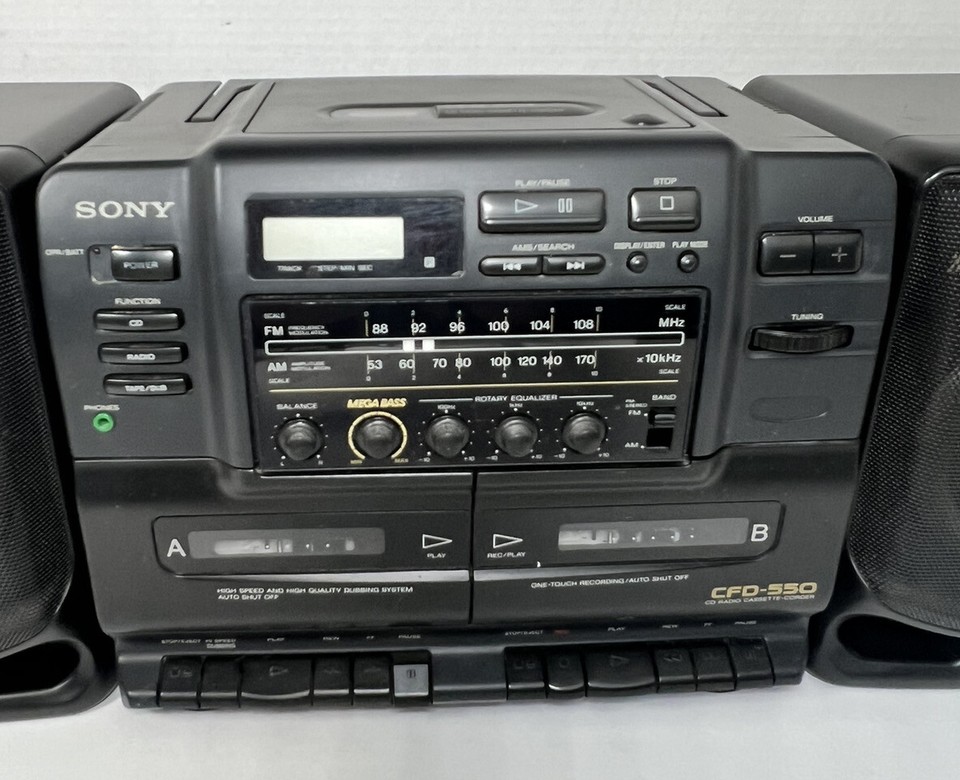 Sony CFD-550 Portable Stereo Boombox AM FM Radio CD Player Dual ...