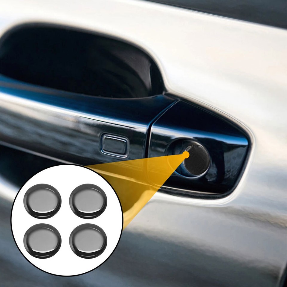 4Pcs Glossy Black Car Door Lock Keyhole Protector Stickers Cover ...