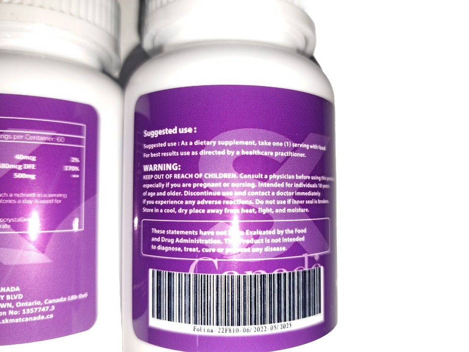 Ginger Root Extract 500 mg & Vitamin B6 B9 Supplement 120 Capsule Pills ...