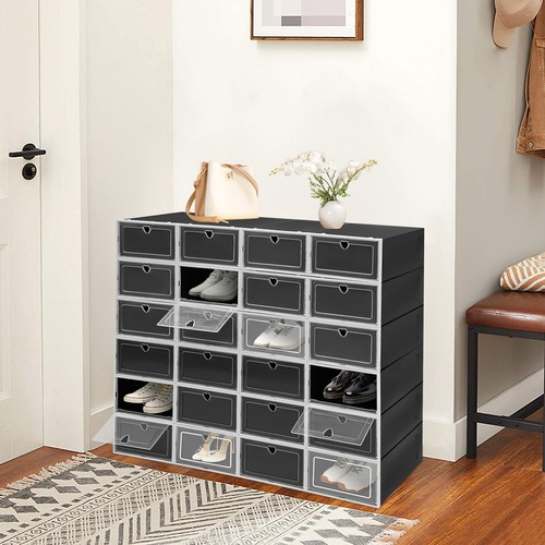 24Pack Sneaker Organizer Stackable Shoe Container For Storing Sneakers ...