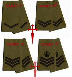ALL RANKS Pair of ACF / CCF RANK SLIDES for MTP ( Army Cadet Force ...