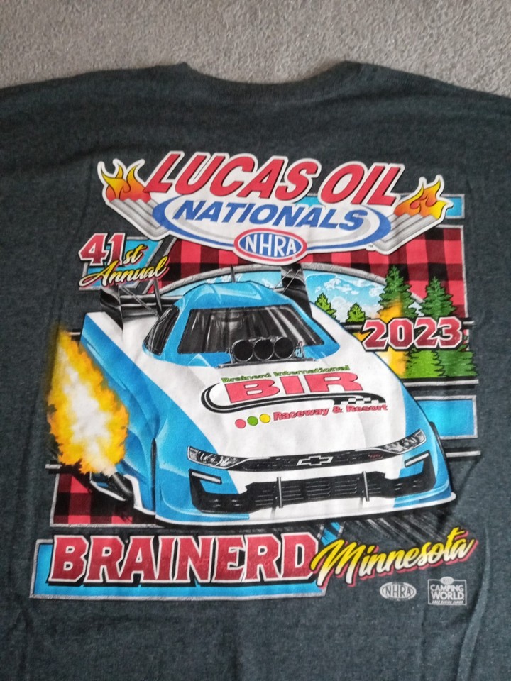41st Annual NHRA Lucas Oil Nationals 2023 Brainerd BIR gray SS t-shirt ...