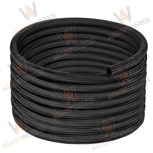 6 AN 10FT Fuel Hose Oil Gas Line AN6 ID 0.31" Nylon Steel Wire Braided ...