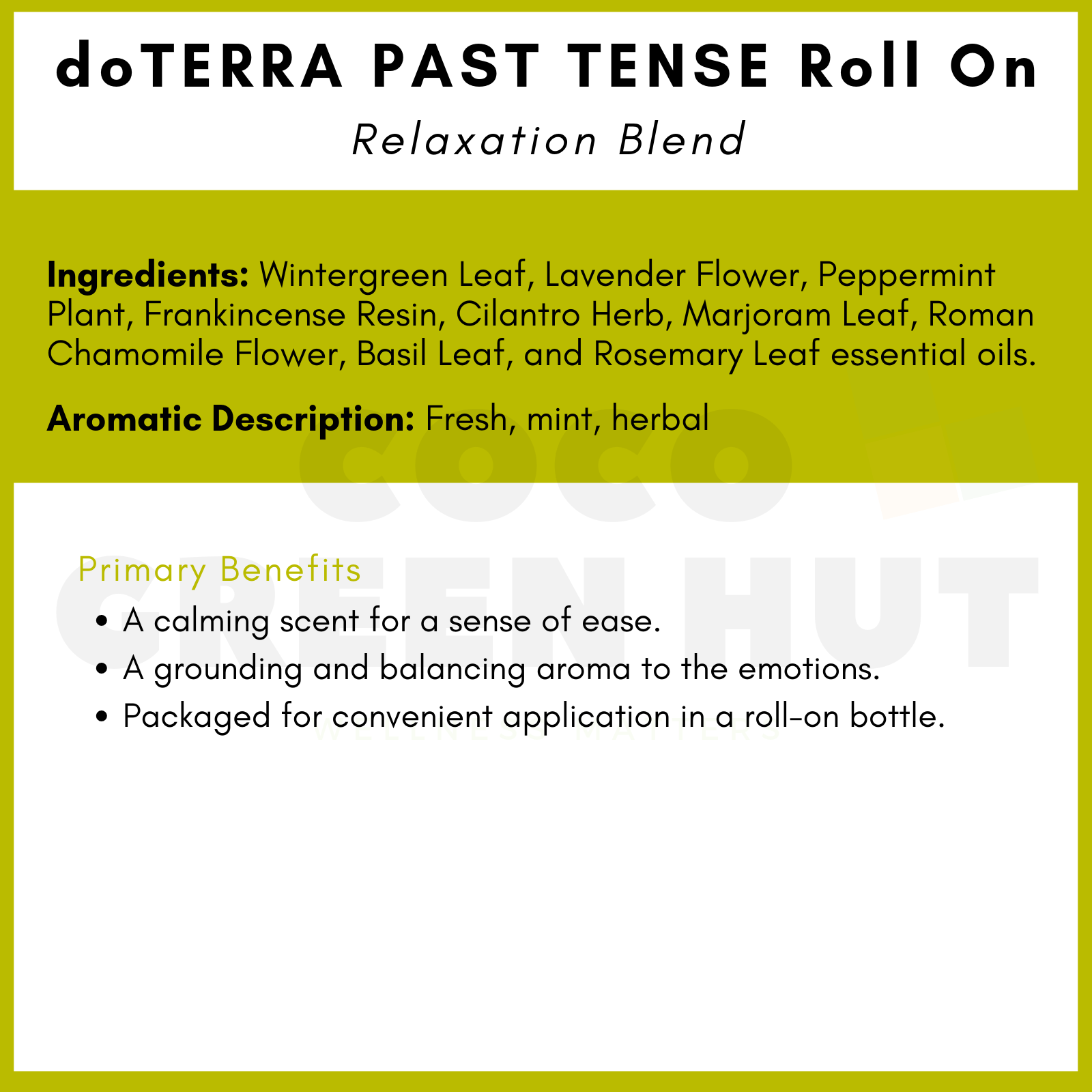doTERRA PAST TENSE Roll On 10mL RELAXATION BLEND Essential Oil GENUINE ...