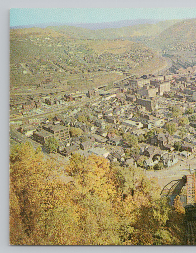 Johnstown PA View of City from top of Inclined Plane Postcard Funicular ...