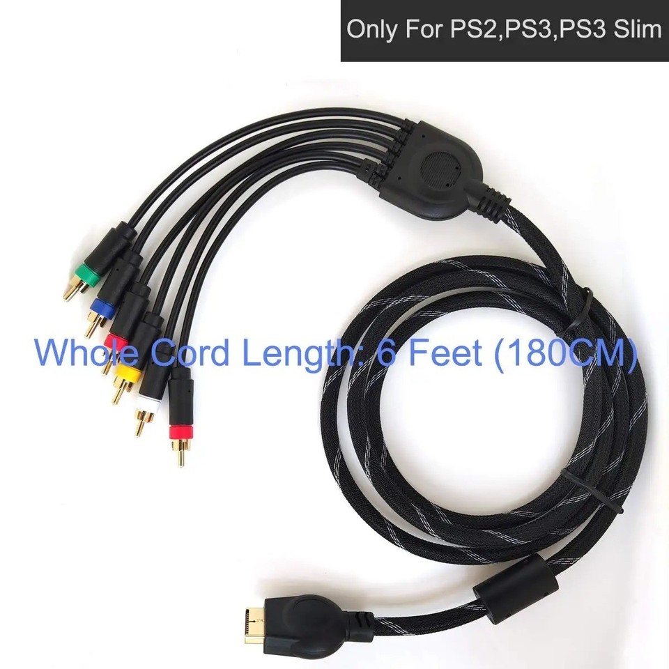Component AV Cable for PS2 PS3 Slim RCA Audio Video HD Multi Out 6ft | eBay