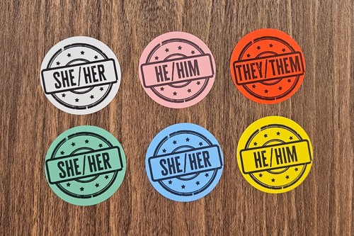 2” Preferred Pronouns Labels, Gender Inclusive LGBTQIA+ Identity ...