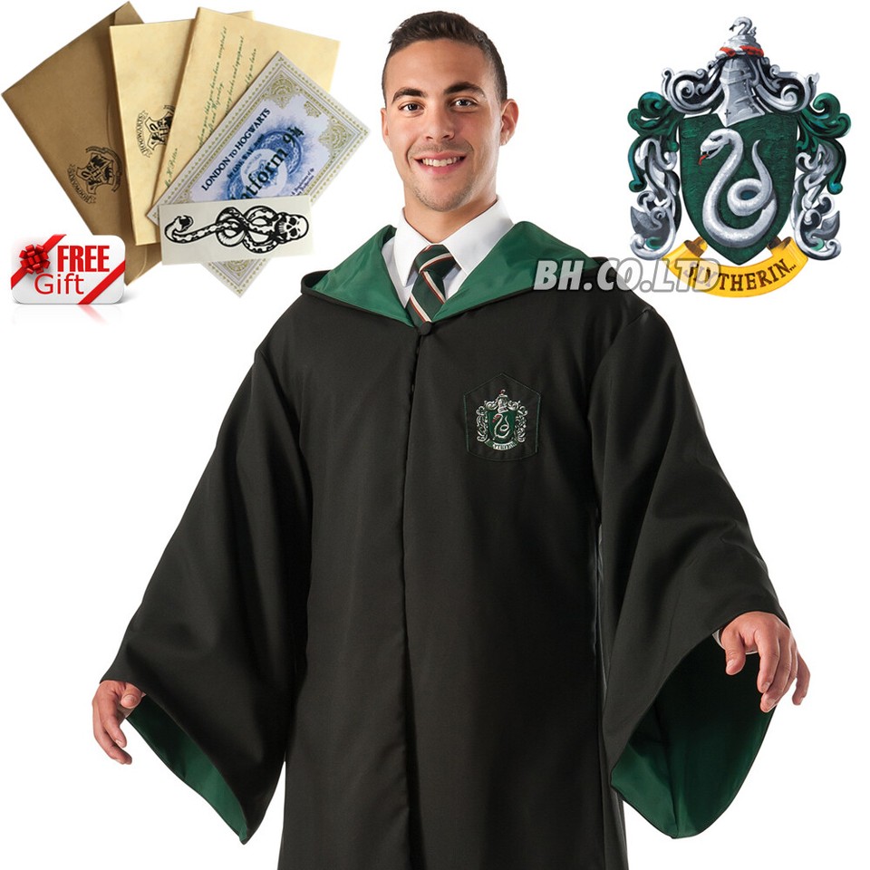 Harry Potter Draco Malfoy Slytherin Robe Cloak Tie LED Magic Wand Scarf ...