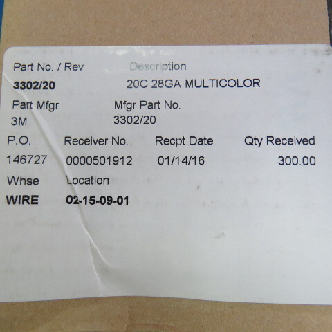 3M 3302/20 Qty of 100 per Lot Flat Ribbon Cable Multiple 20 Conductors ...