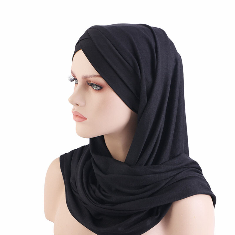 Muslim Women Hijab Caps Pull On Scarf Shawl Turban Instant Headscarf ...