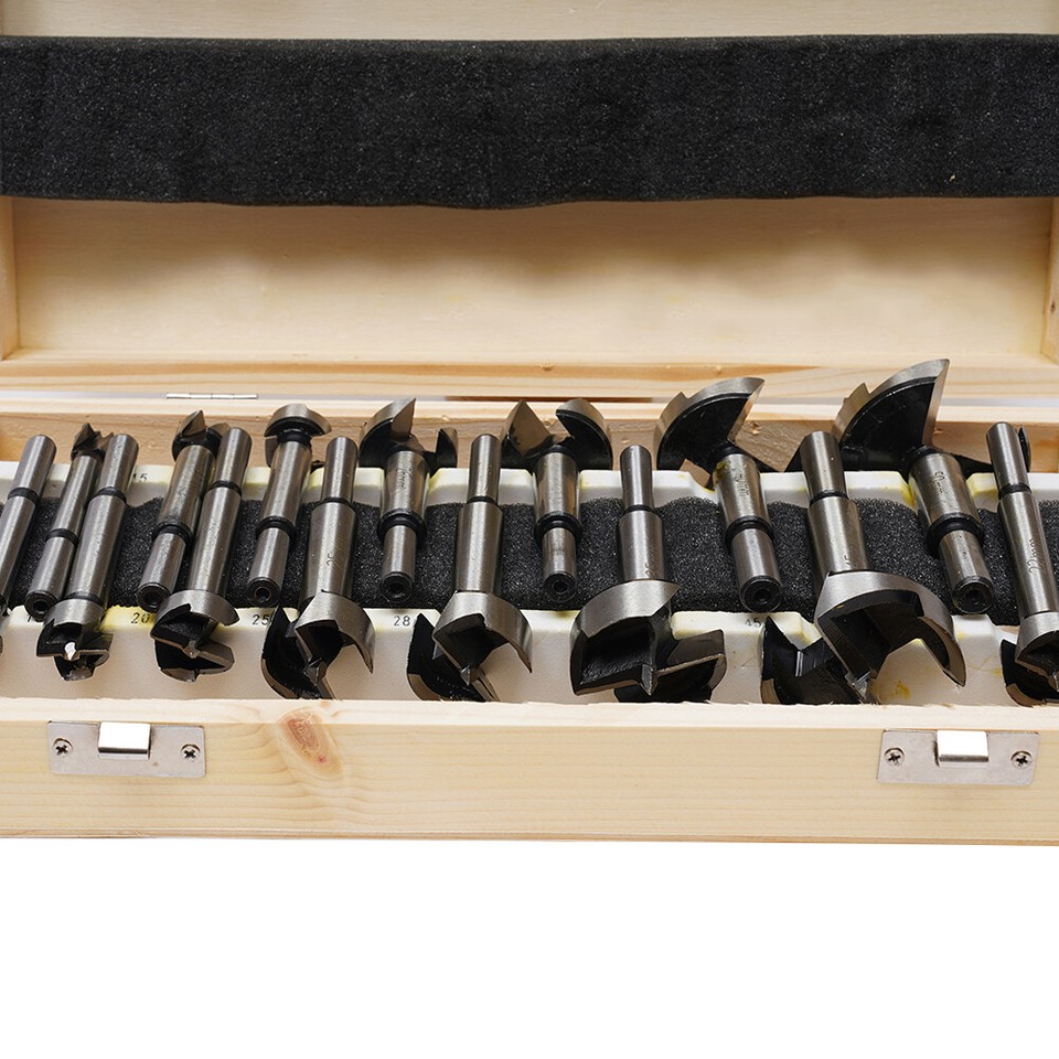 15pc Forstner Woodworking Drill Bit Set 10-50mm Boring Hole Saw Cutter ...