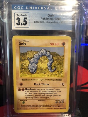 1999 SHADOWLESS ONYX vintage POKEMON WOTC BASE SET CARD # 56/102 CGC ...