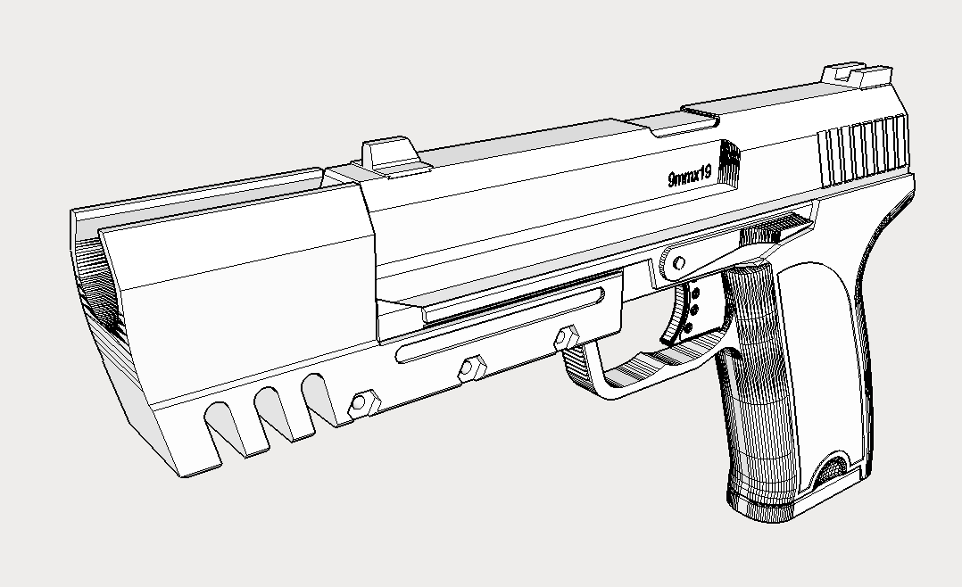USP Match Weight Pistol Movie Prop - Removable Compensator -Tomb Raider ...