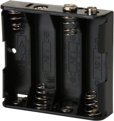 Battery Holder for 4 AA Batteries with 9V Snap Connector, Replacement ...