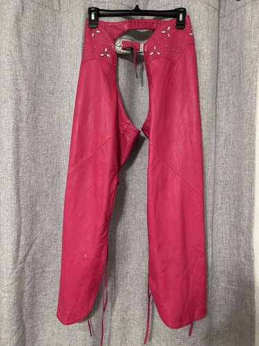 Firenze Santa Barbara Pink Rhinestone Leather Chaps RARE VINTAGE | eBay