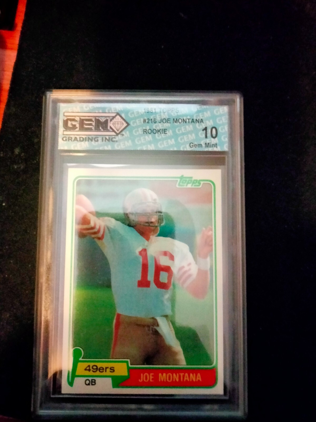 1981 Topps Football #216 Joe Montana 49ers Rookie Card RC GEM GRADING ...