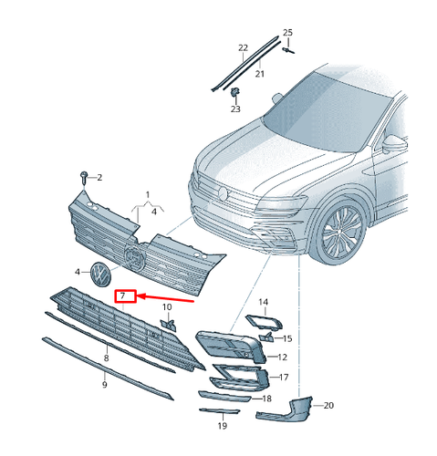 VW TIGUAN AD Front Lower Center Grille 5NA853677H041 NEW GENUINE | eBay