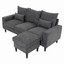L Shaped Couch Reversible Sectional Fabric Sofa Set Convertible Sofa ...