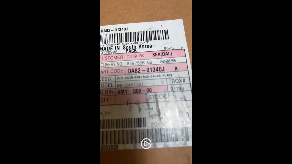 DA82-01340J Genuine OEM Samsung Refrigerator Freezer Door Assembly with ...