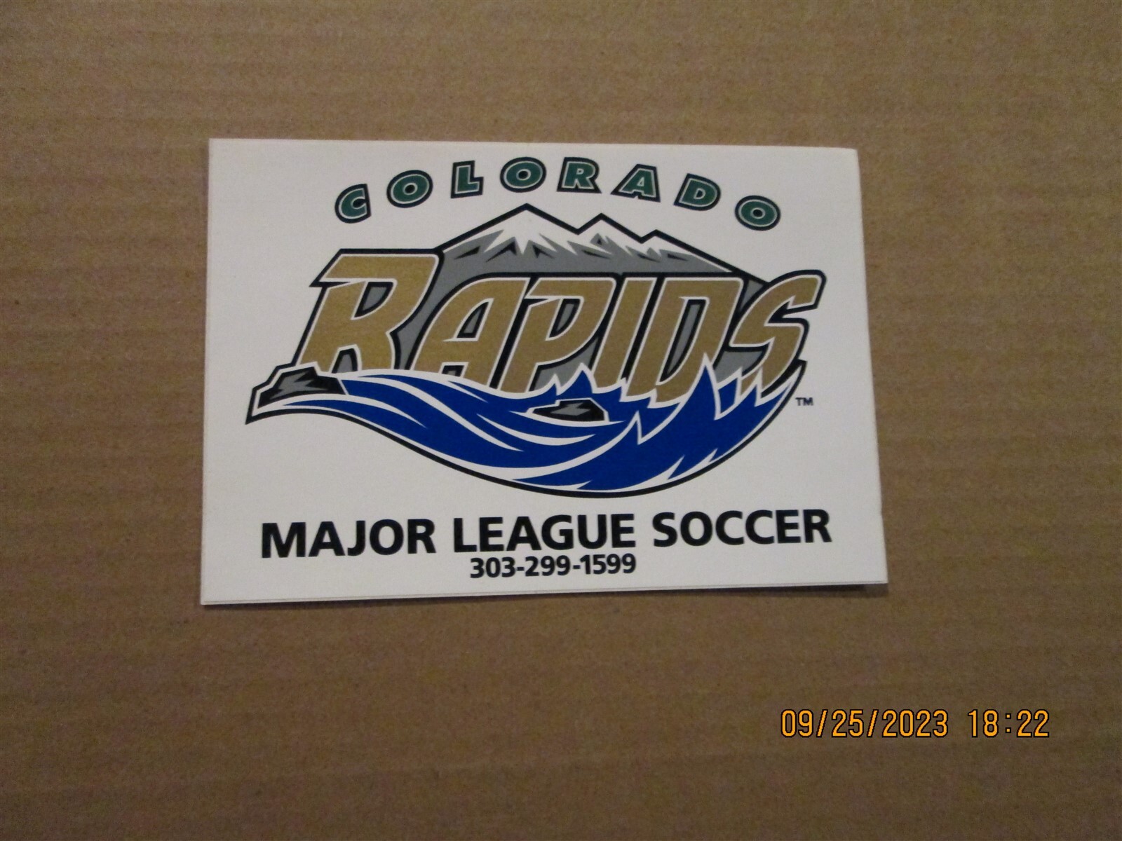 MLS Major League Soccer Colorado Rapids 1990's Style#5 Team Logo Soccer ...