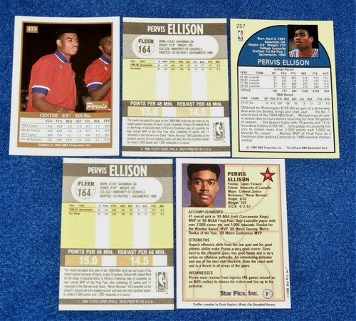 PERVIS ELLISON - 5 Total card 2 Rookies - NBA Basketball Sacramento ...