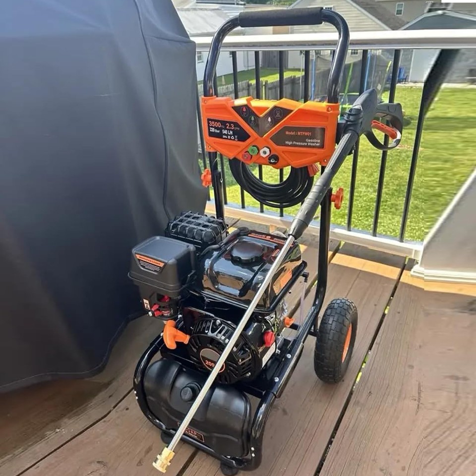 3500PSI Gas High Pressure Washer Cold Water Gas Powered Washer 2.3GPM ...