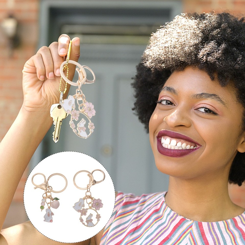 2 Pcs Rabbit Keychain Lovers Miss Aesthetic Keychains Accessory | eBay UK