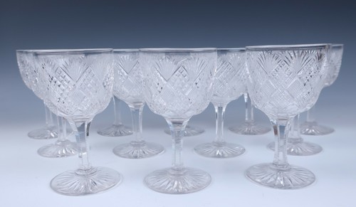 Dorflinger Pattern #28 Set of 12 Wine Glasses ABP Antique Glass Stem | eBay