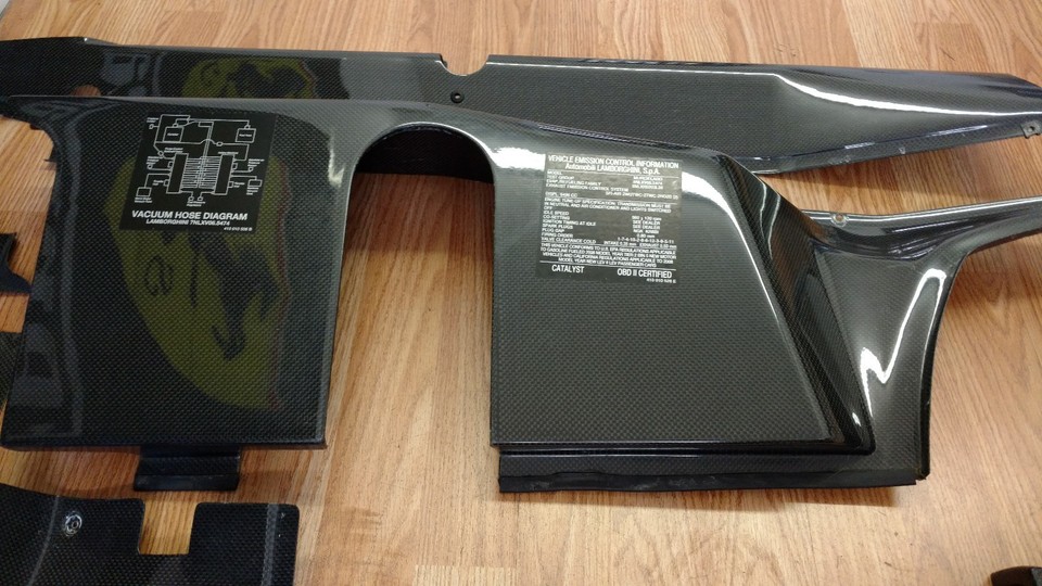 LAMBORGHINI MURCIELAGO LP640 ENGINE BAY CARBON FIBER COVER PANELS ...