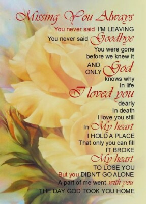Missing You Always A5 Card Sentimental Sympathy Condolence Bereavement ...