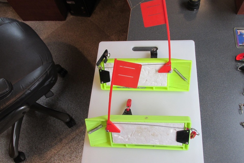 Set Of Two Opti Tackle 9 3/4" Planer Boards With Tattle Flag System VG ...