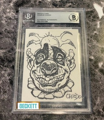 CHARLIE CHIODO SIGNED KILLER KLOWNS FROM OUTER SPACE SKETCH CARD BAS [D ...