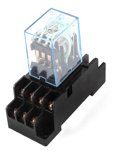 HH54PL DC 12V Coil 4PDT 14 Pins Electromagnetic Power Relay w DYF14A ...