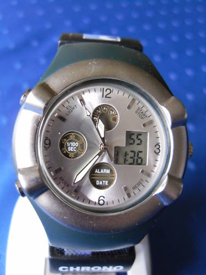 New Men's Sport Chronograph Digital / Analog Combo Watch by Tool Time ...