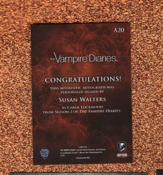 Vampire Diaries Susan Walters as Carol Lockwood Autograph Card | eBay