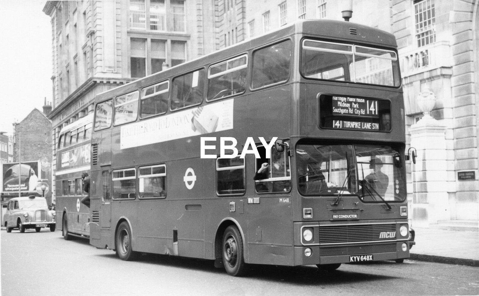 London Transport Bus Photograph M648 @ Moorgate 1982 Route 141 | eBay UK