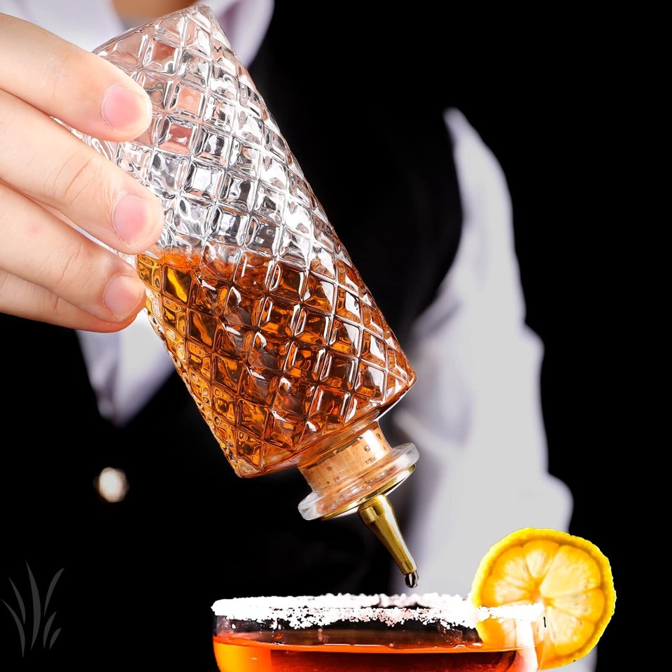 Bitters Bottle 8pcs Glass Dash Bottle Set For Cocktail With Zinc Alloy ...