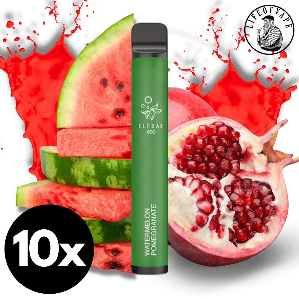 ELFBAR 600 Einweg E-Zigarette I 10er Sparpaket 20mg Nikotin Liquid I ...