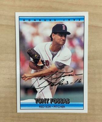 TONY FOSSAS BOSTON RED SOX SIGNED AUTOGRAPHED 1992 DONRUSS CARD #645 W ...