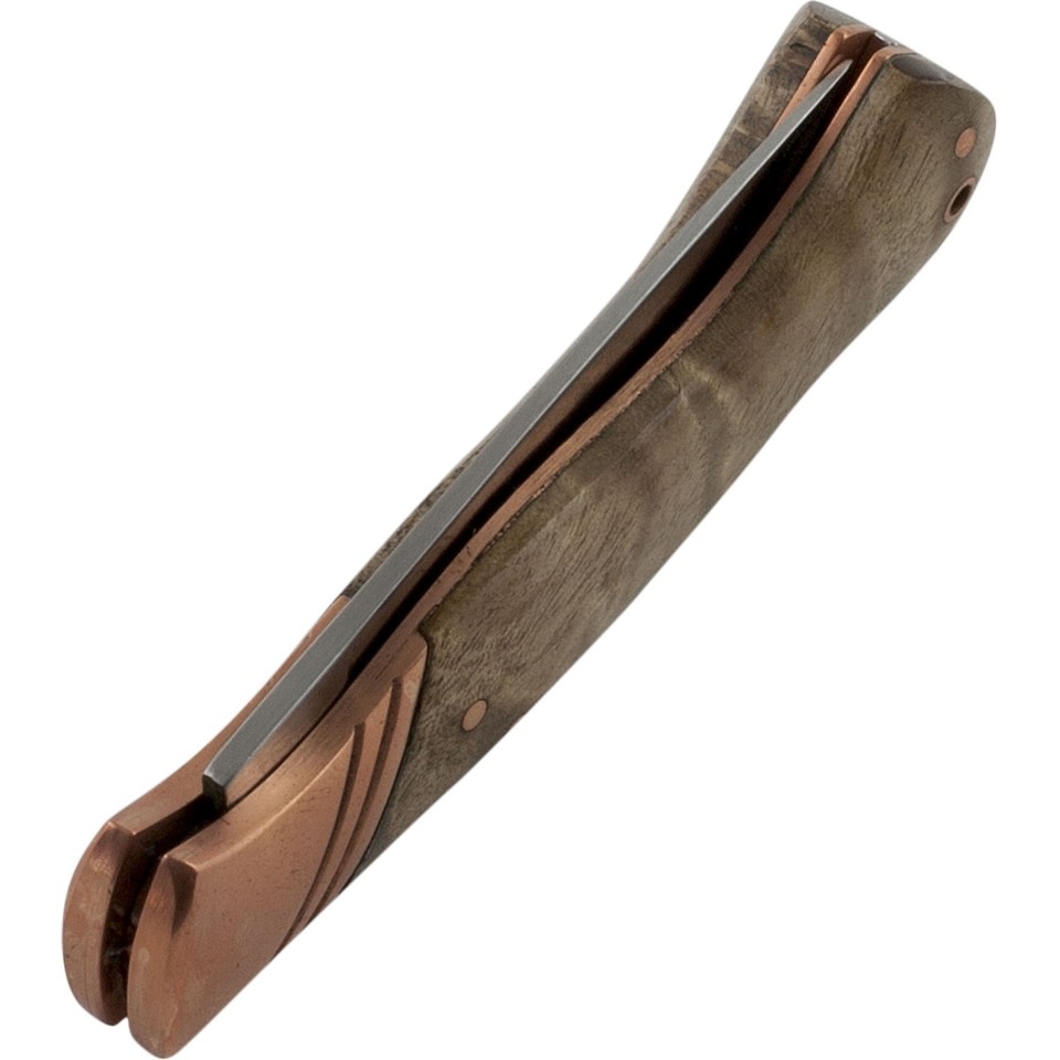 Old Forge Copper Bolster Brown Wood Handles Lockback Pocket Knife OF028 ...