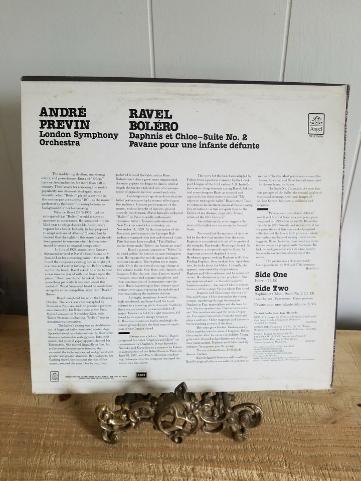 Ravel Bolero Andre Previn London Symphony Vinyl LP Album Angel SZ ...