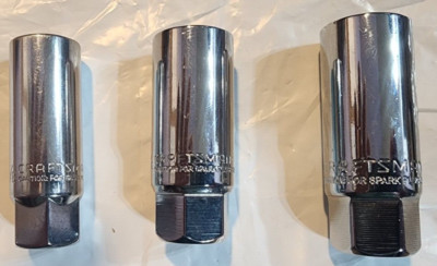 Set of 3 Craftsman Spark Plug Socket ~ 43324 5/8" ~ 43340 3/4" ~ 44241 ...
